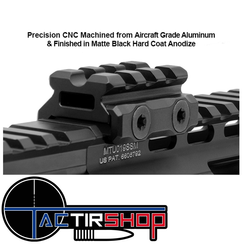 Rail UTG Super Slim Picatinny Riser Mount, 0,5" de hauteur, 3 emplacements